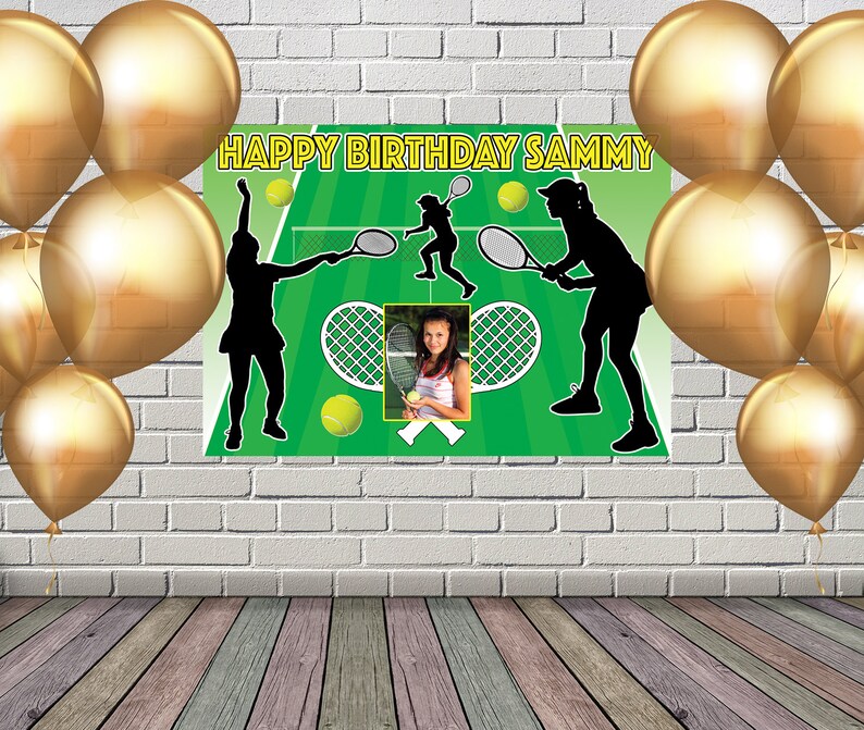 Large Girls Tennis Court Ball Themed Birthday Celebration Event Party ...