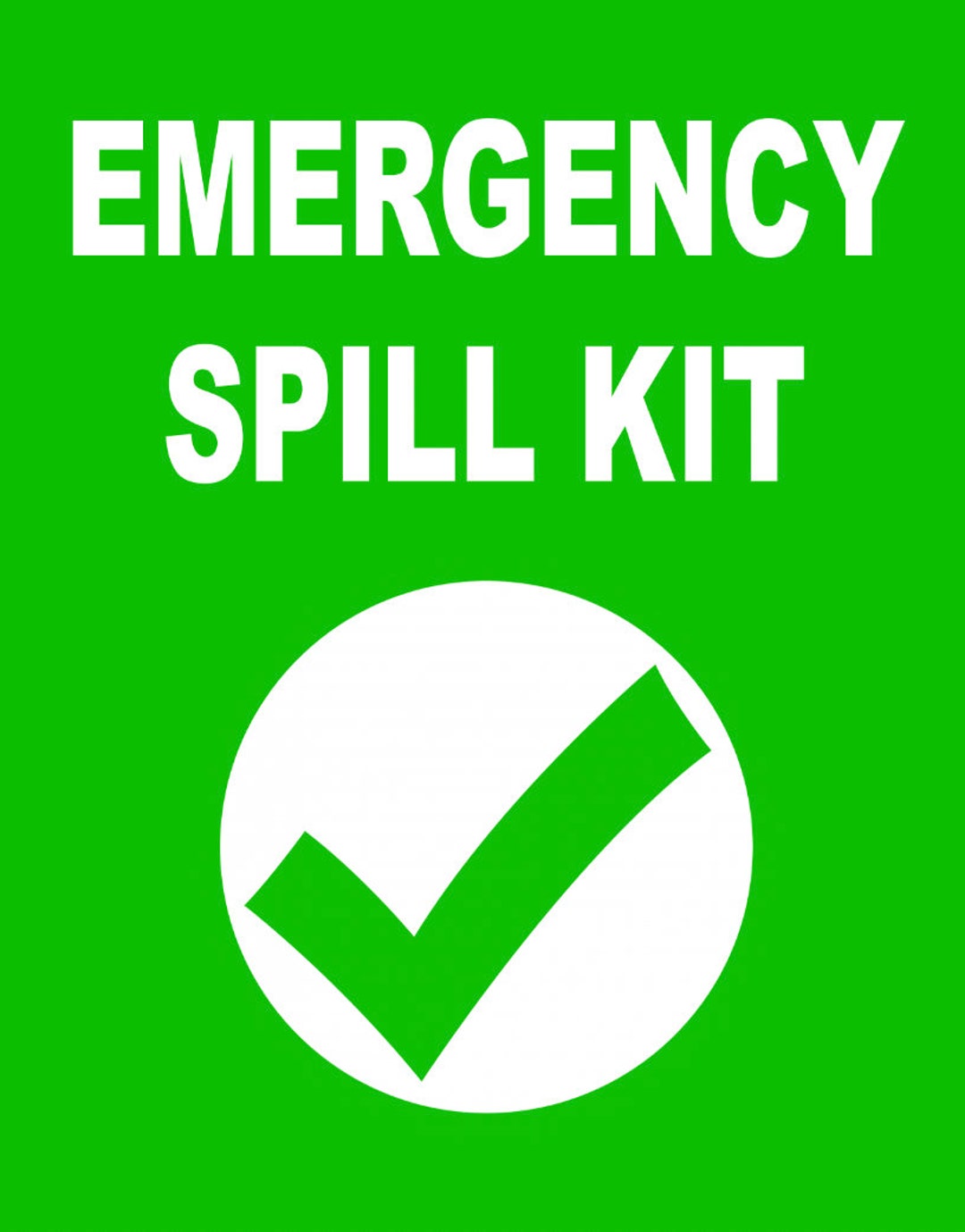 Emergency Spill Kit Notice Sign Self Adhesive Gloss Sticker Sign 160mm ...
