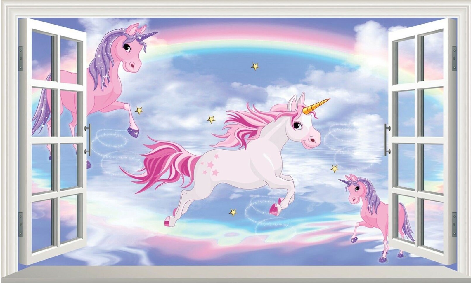 Magic Unicorn Unicorns Rainbow Designs Decal Adhesive Vinyl Sticker ...