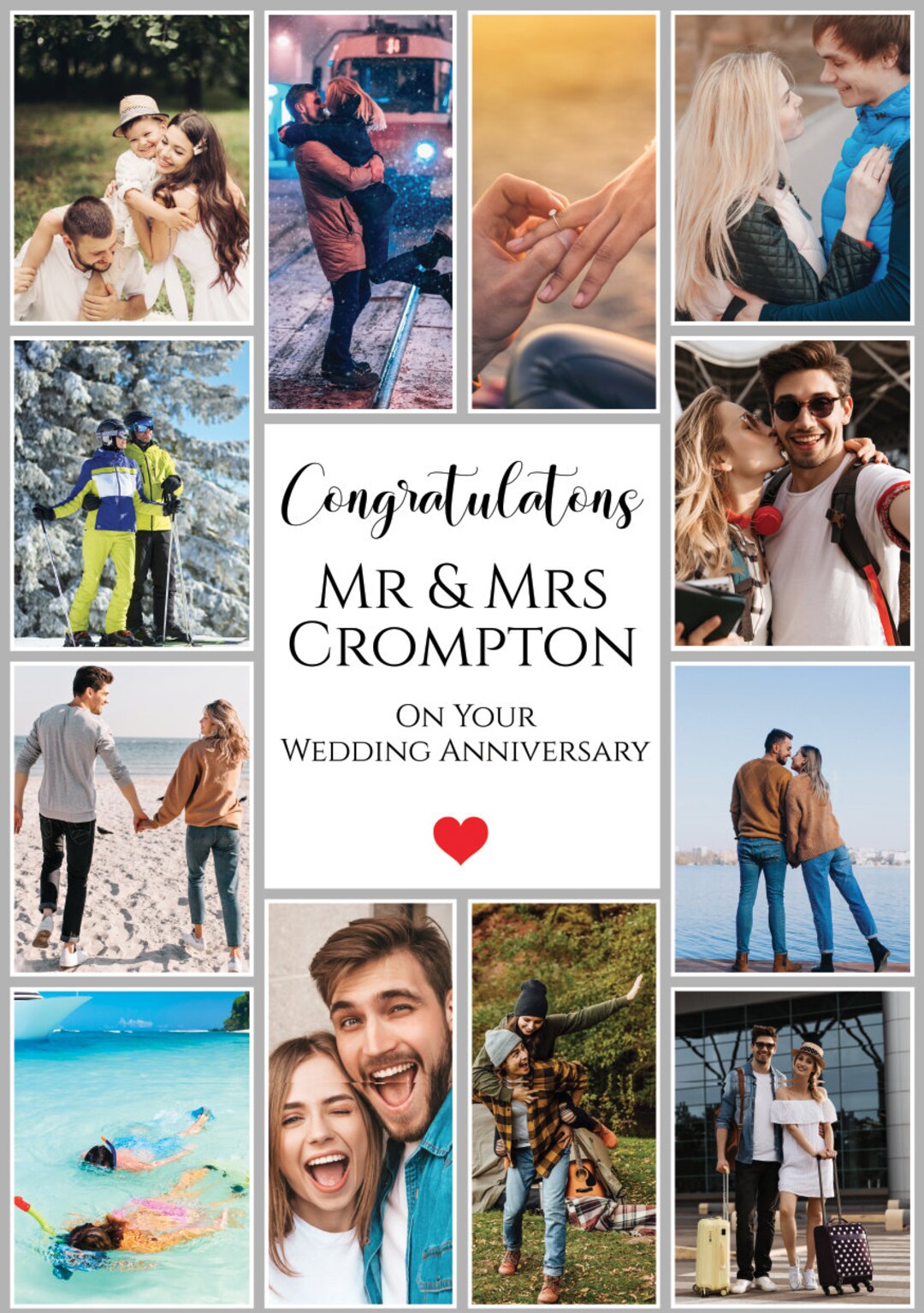 Photo Collage Photos Celebrating Anniversary Wedding Engagement Special ...