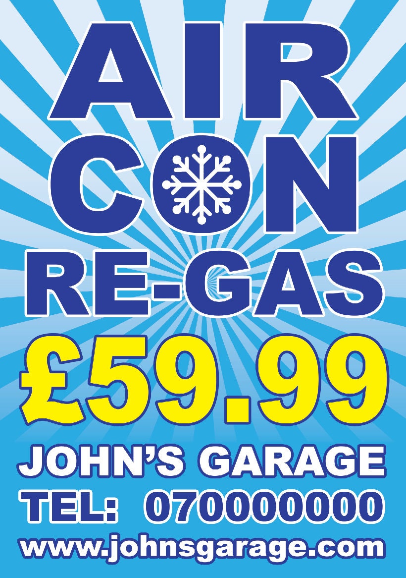 Air Con Re Gas Re-gas Garage Service Business A Size Poster Posters ...