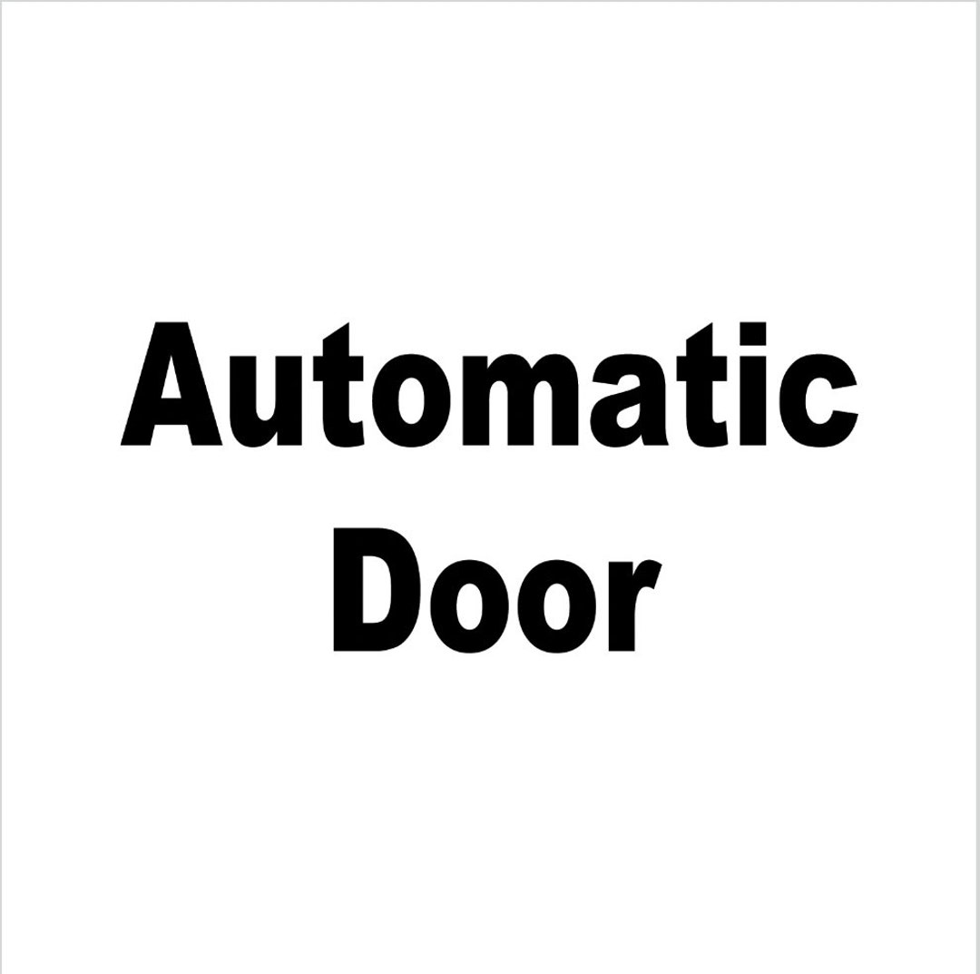 Automatic Door Warning Notice White SQUARE Adhesive Sticker Decal ...
