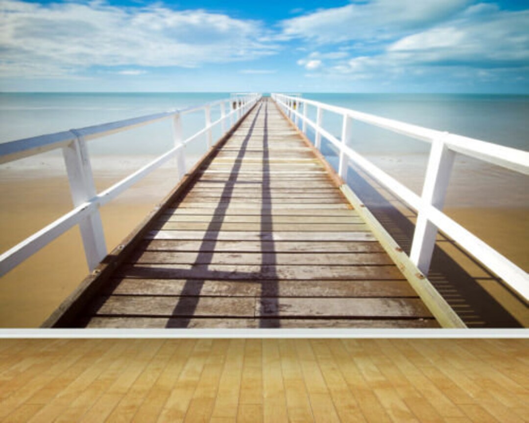 Beach Sea Boardwalk Board Walk Wallpaper Mural for Bedroom Business ...