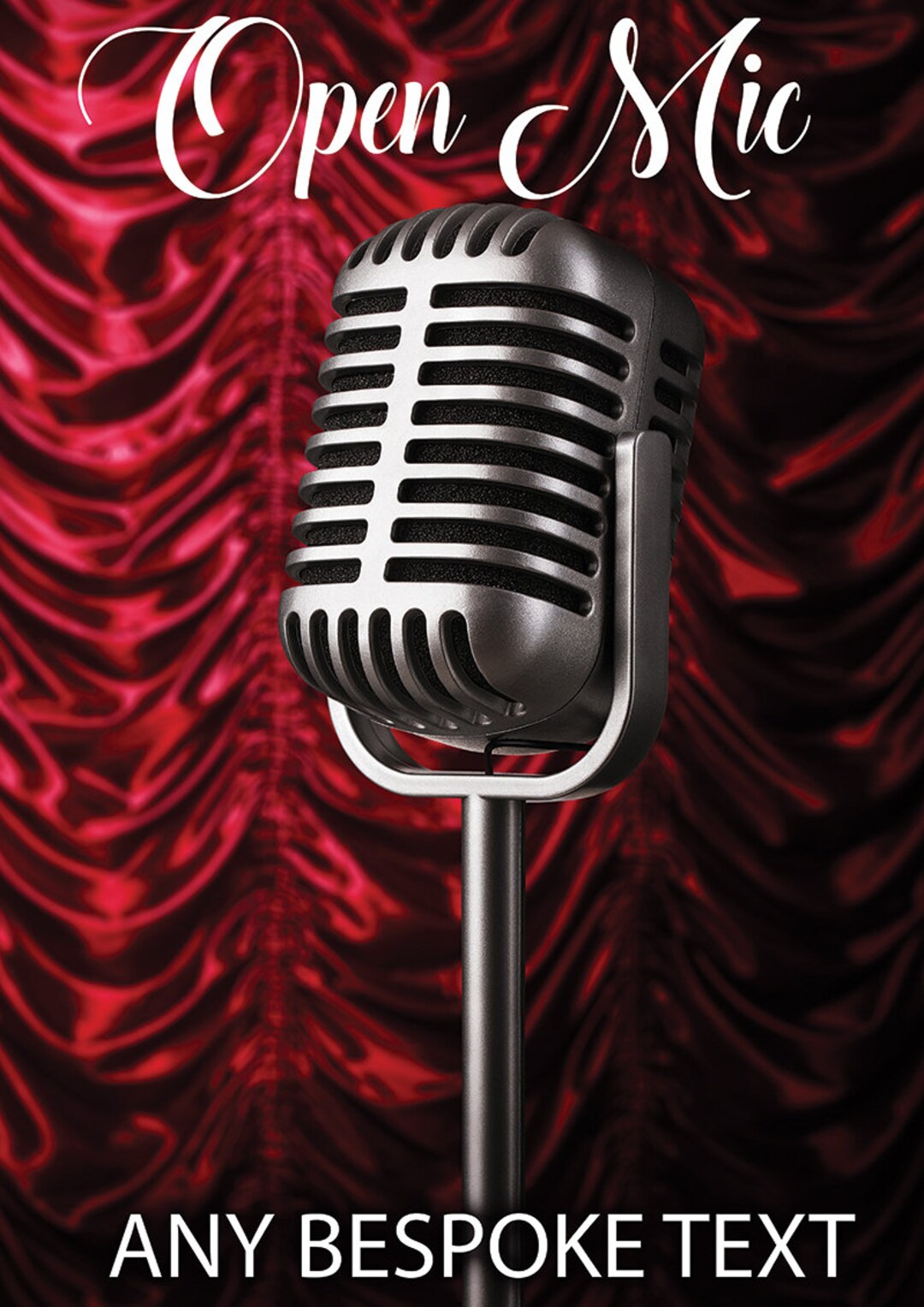Laminated Open Mic Night Pub Club Hall Advert Position Advertising ...