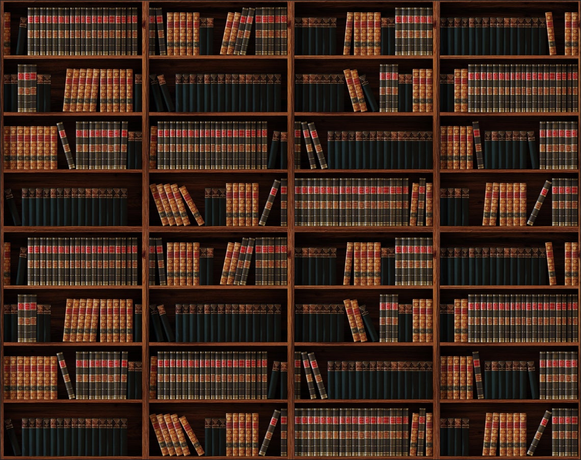 Vintage Library Wall Books Wallpaper Mural for Bedroom Playroom Office ...