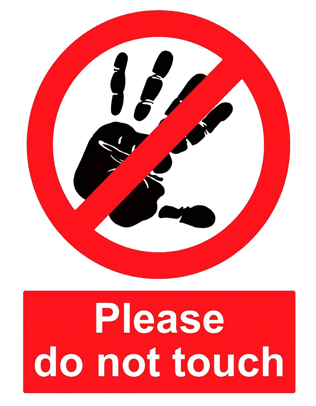 Warning Please Do Not Touch Shop Retail Display Red Notice Signage Sign ...