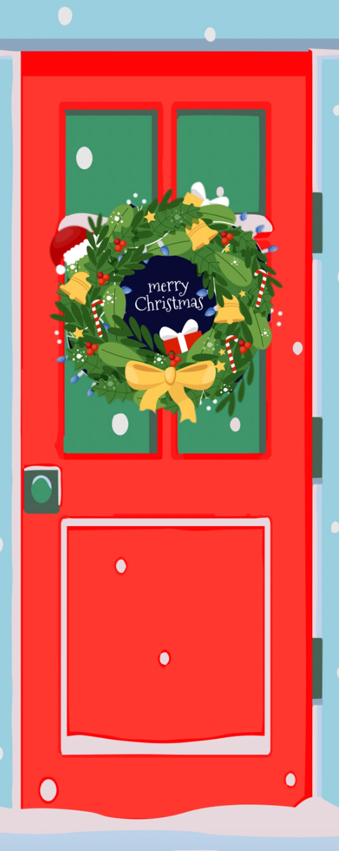 Laminated Large Christmas Door Xmas Themed Poster Graphic Scene Setter ...