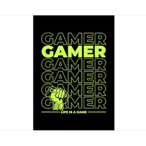 Gamer Poster Print Life is a Game Large & Small A Size Poster Print ...