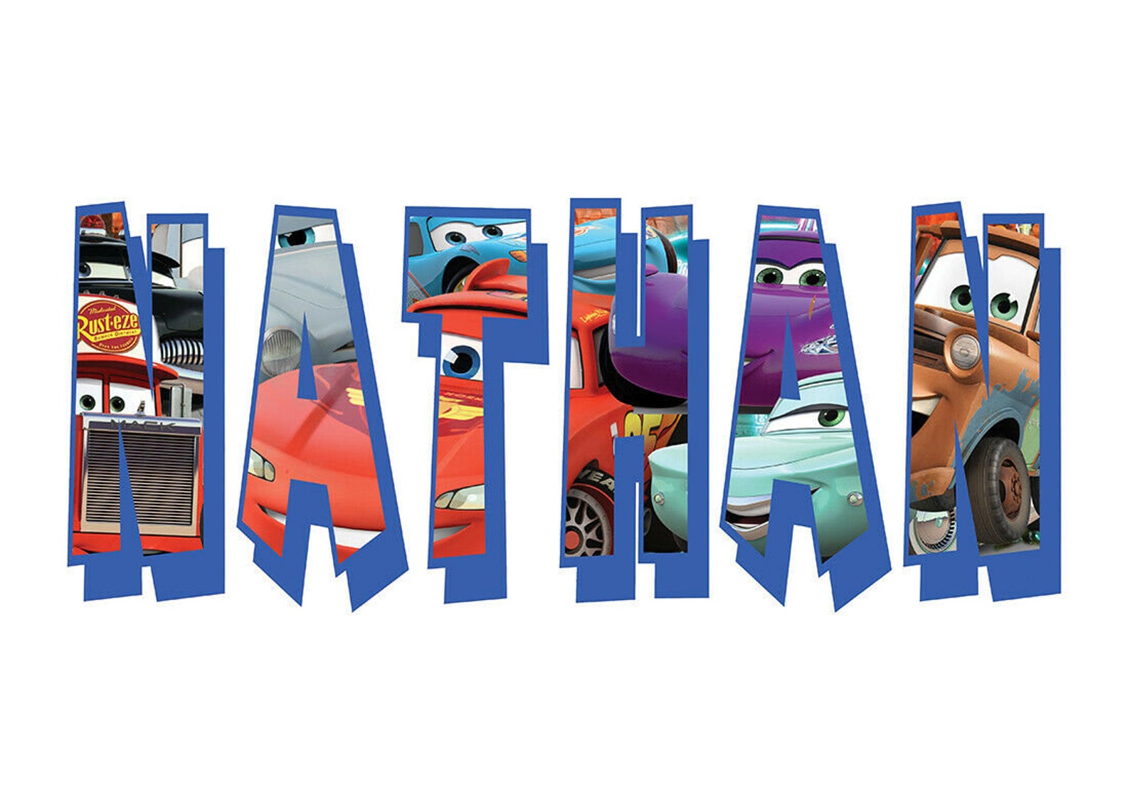 Disney Cars a medida nombre letras con personajes dentro de | Etsy