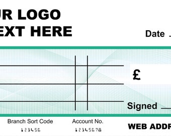 Large Blank Cheque Presentation - Etsy