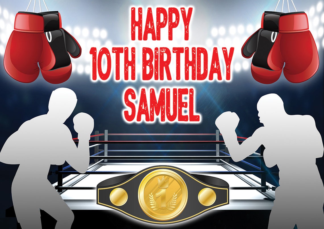 2 Sizes A0 & A1 Boxing Ring Theme Personalised Name Poster Event ...