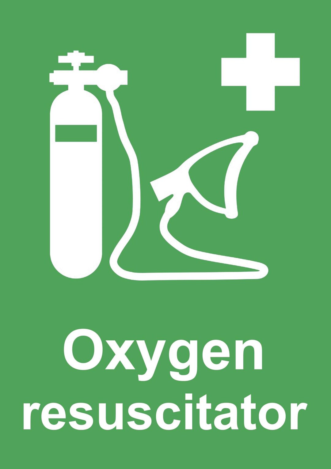 Oxygen Resuscitator Medical Emergency Device Green External Grade ...