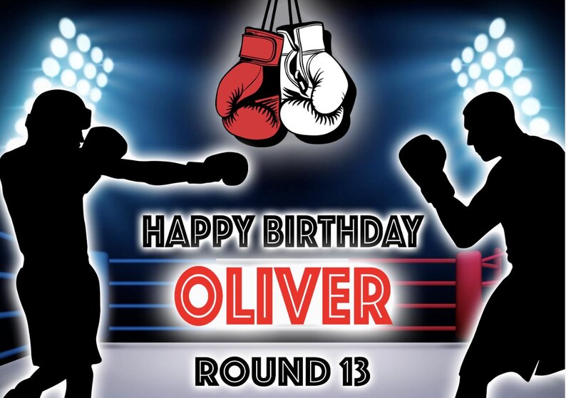 2 Sizes A0 & A1 Boxing Ring Theme Personalised Name Poster Event ...