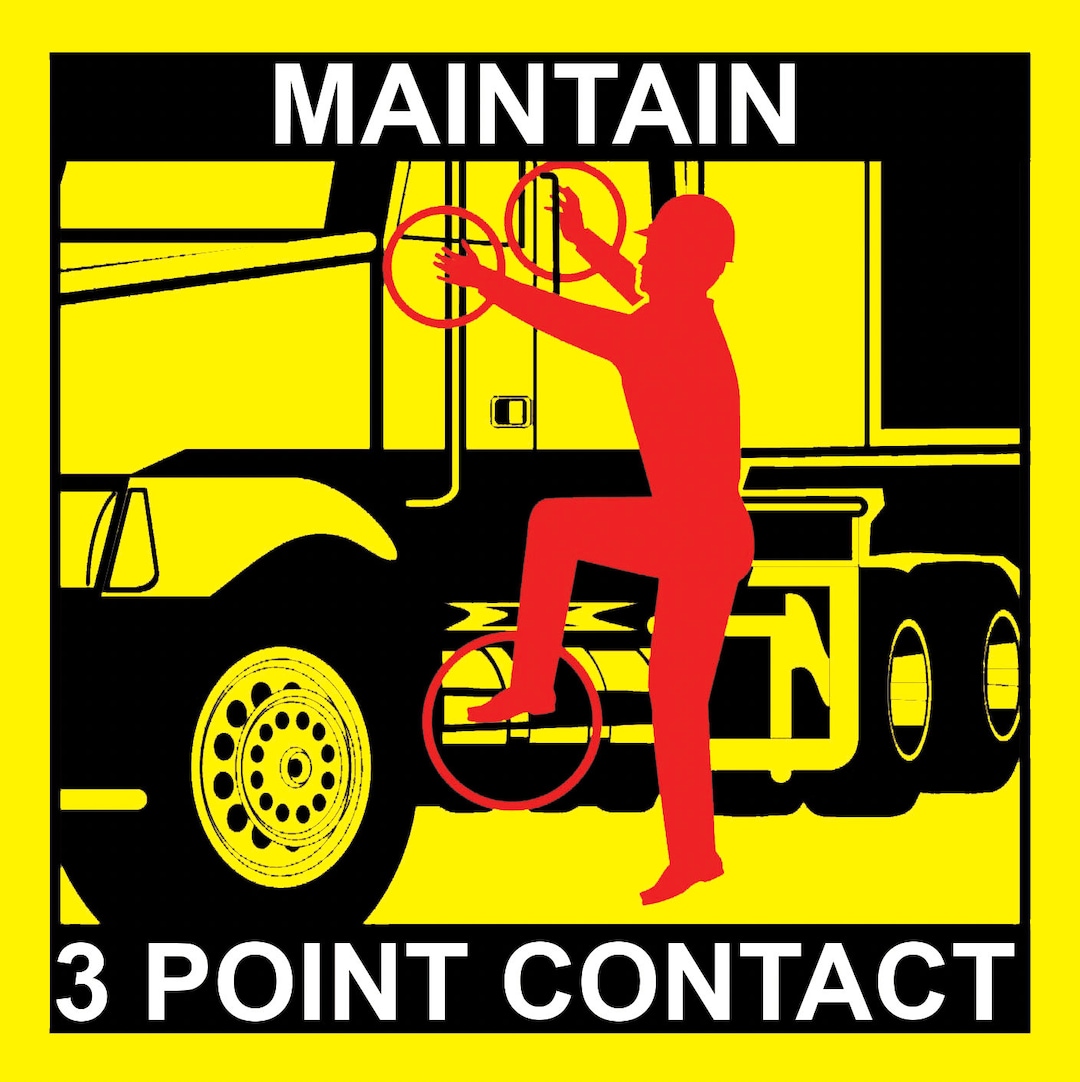 Maintain 3 Point Contact HGV Health and Safety Sign Adhesive External ...