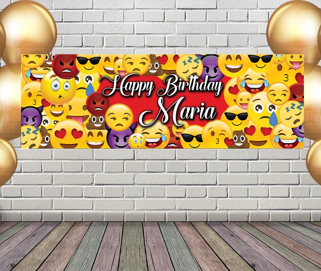Personalised Bespoke Emoti Emoji Theme Birthday Party Event Poster ...