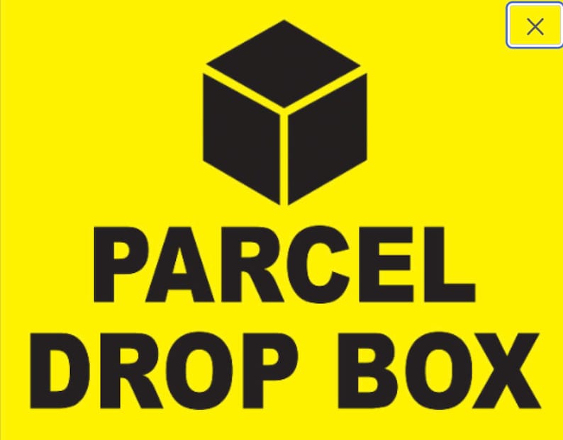 Courier Parcel Drop Box Sign Signage Notice Yellow Notice Sign Self ...