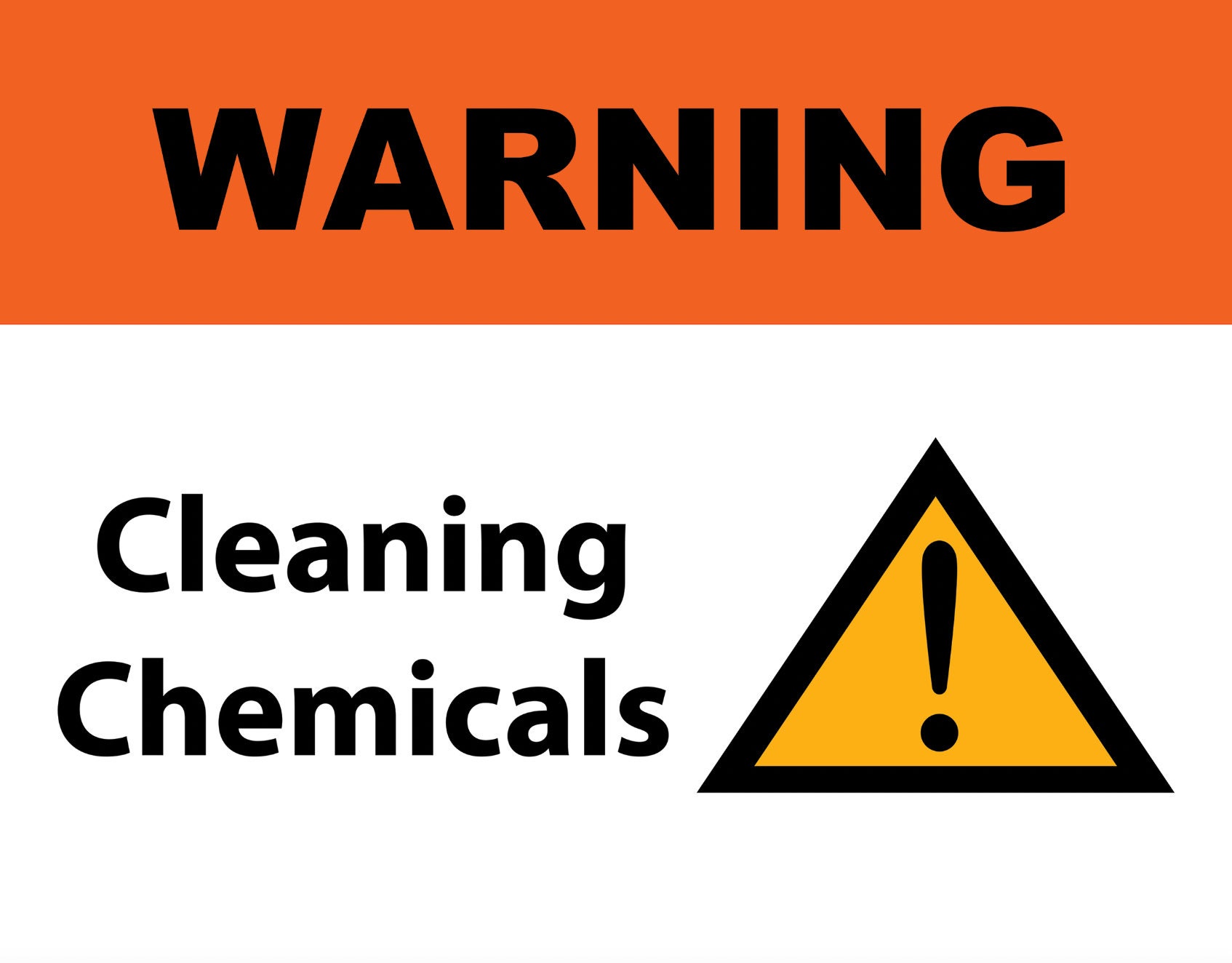 Warning Cleaning Chemicals Business Cupboard Notice Health & Safety ...