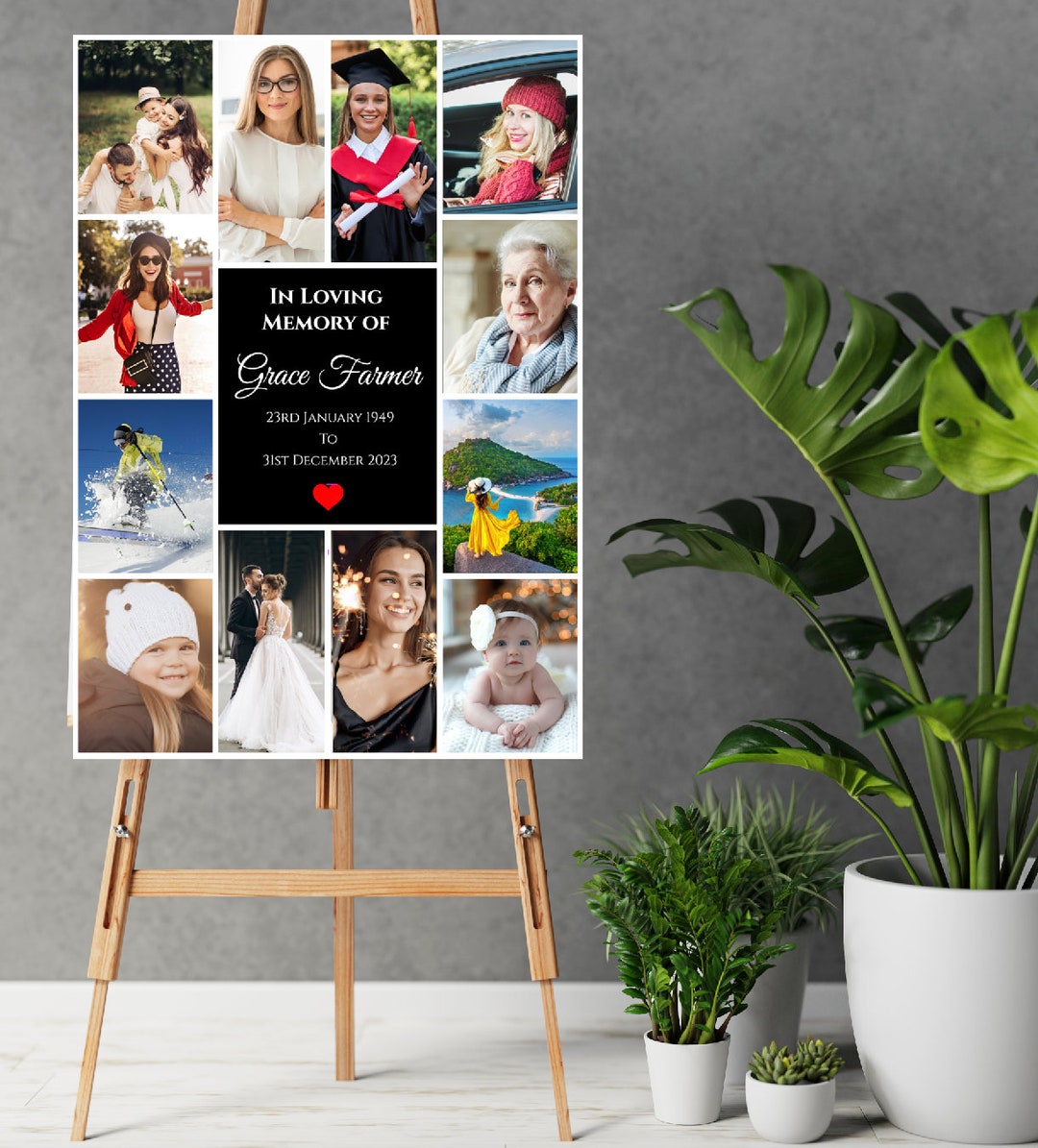 Photo Collage Photos Memorial in Loving Memory of Celebrating Life of ...