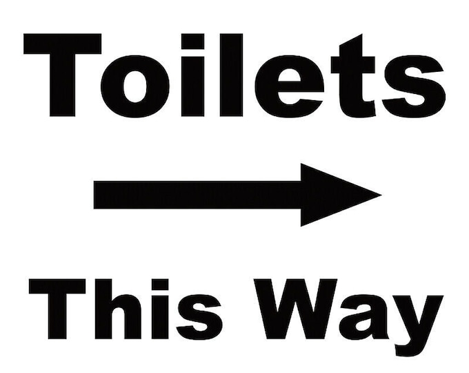 Toilets This Way Toilet Arrow Left Right Business Retail Shop Salon ...