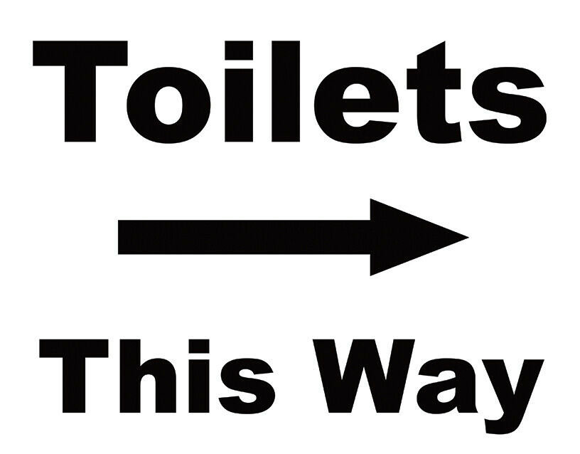 Toilets This Way Toilet Arrow Left Right Business Retail Shop Salon ...