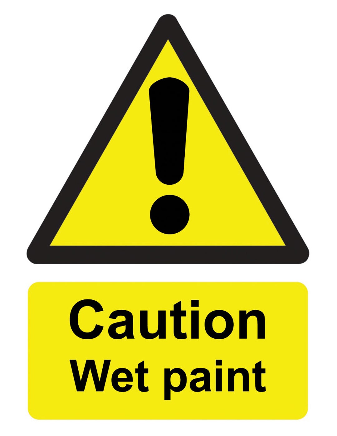 Yellow Warning Caution Wet Paint Decorator Health & Safety Business ...