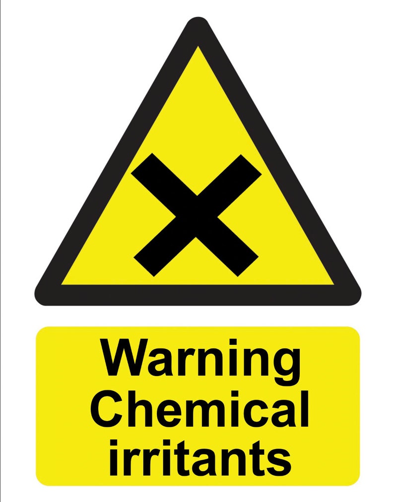 Danger Warning Chemical Irritants Irritant Yellow Health & Safety ...