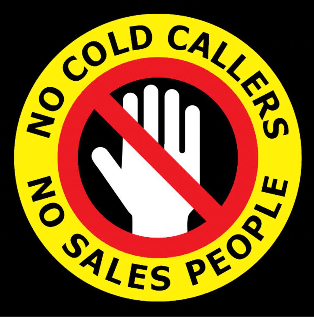 Black No Cold Callers No Sales People Door Window Sign Adhesive ...
