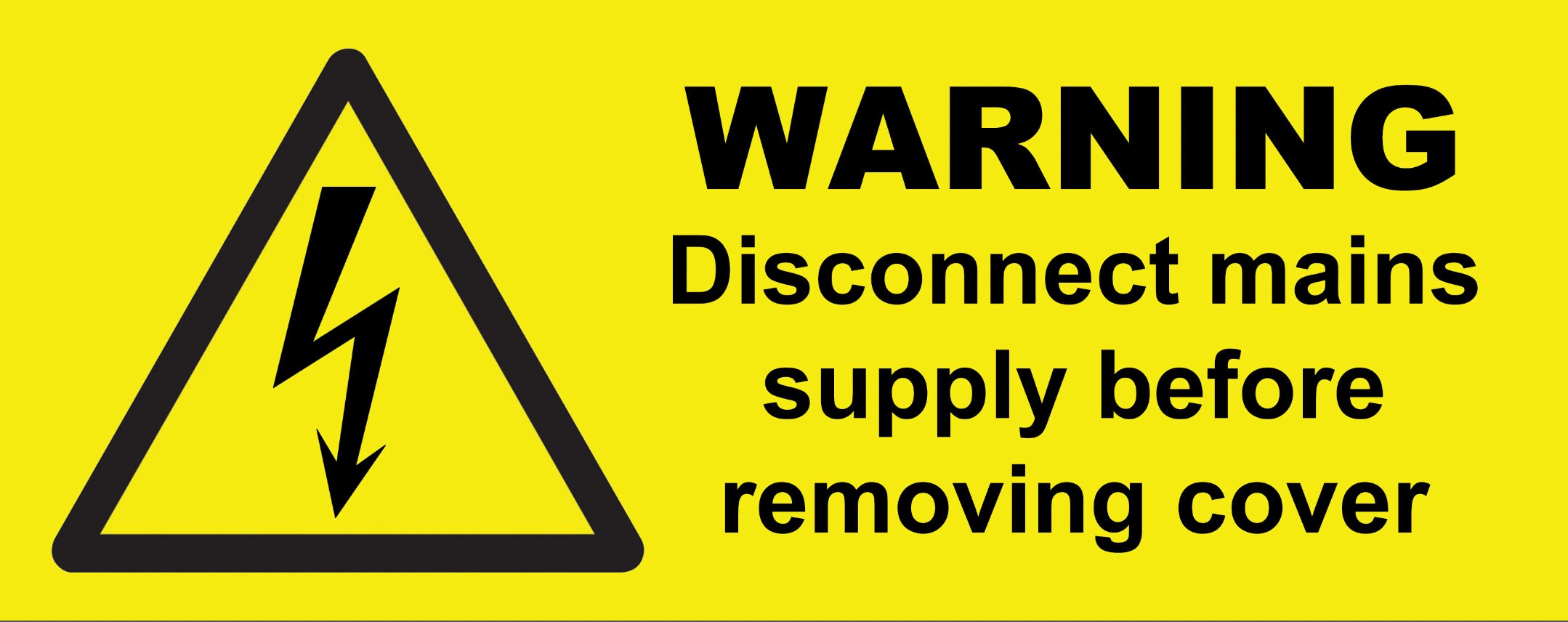 Caution Warning Notice Sign Electric Disconnect Mains Supply Before ...