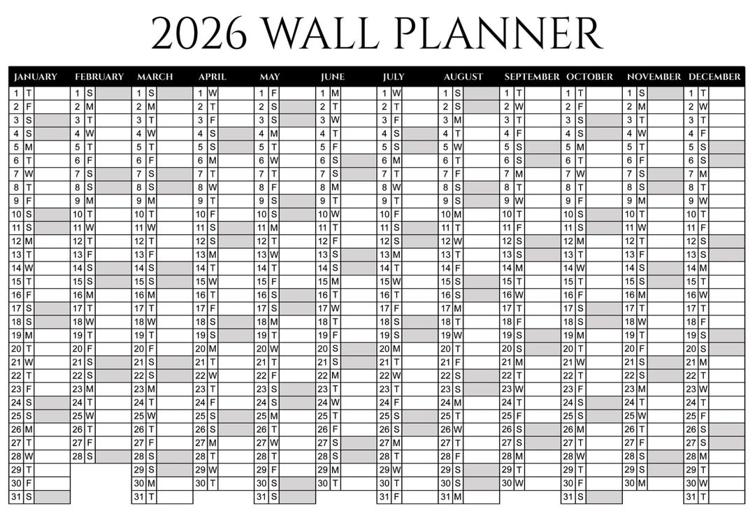 2026 Wall Planner Yearly Planner Printed Graphic High Quality Wall ...
