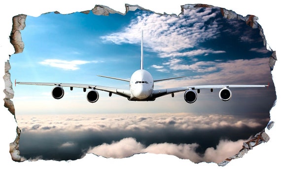 Airbus A380 Plane Aeroplane Wall Smash Crack Self Adhesive - Etsy