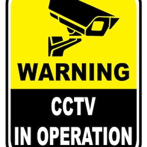 CCTV Security Camera in Operation Sign Notice Office Business Premises ...