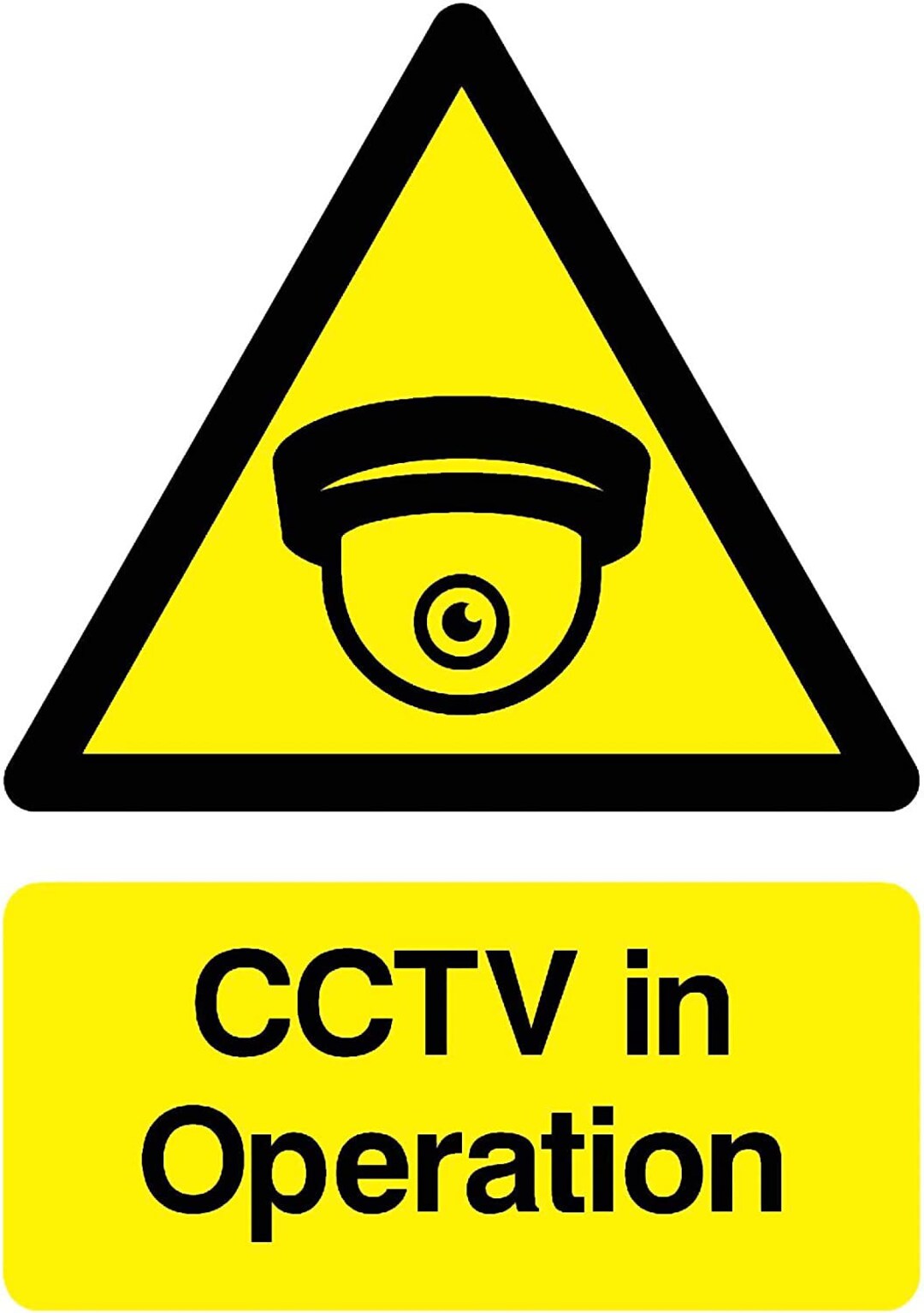 CCTV in Operation Warning Yellow Notice Sign Business Retail Shop Etc ...