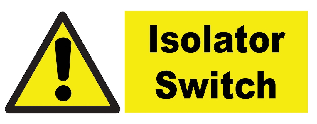 Mains Isolator Switch Caution Warning Notice Sign Danger Electric ...