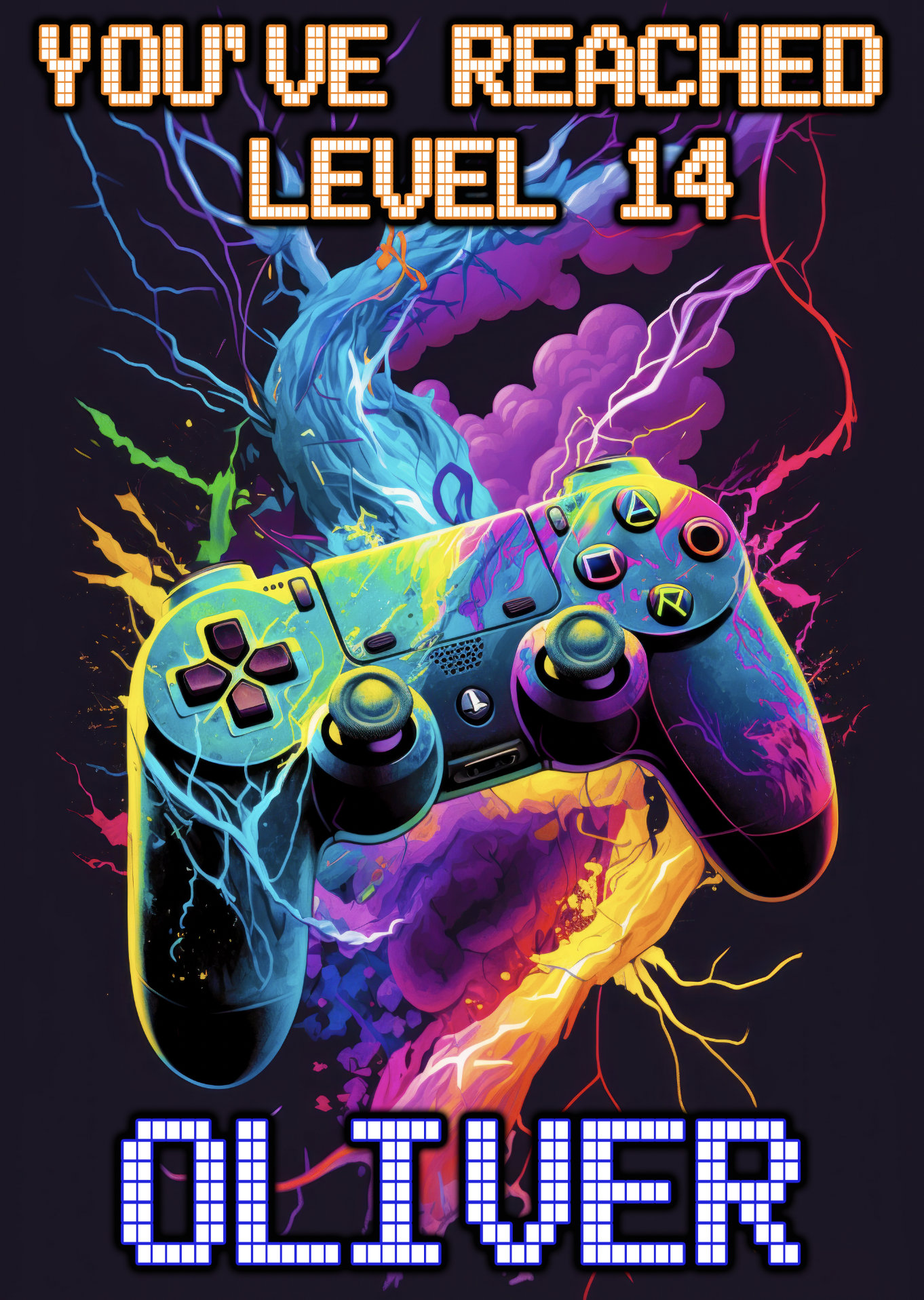 2 Sizes A0 & A1 Gaming Gamer Boy Girl Personalised Name Poster Event ...