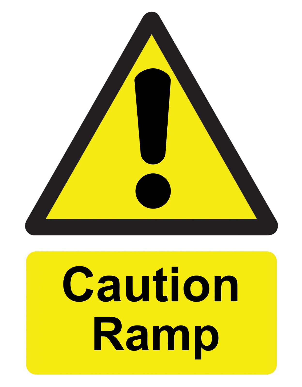 Danger Caution Ramp Signage Warning Yellow Notice Sign Self Adhesive ...
