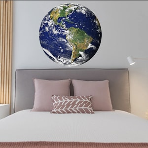 Ex Large Wall Sticker Decal Round World Map Globe Self Adhesive Wall ...