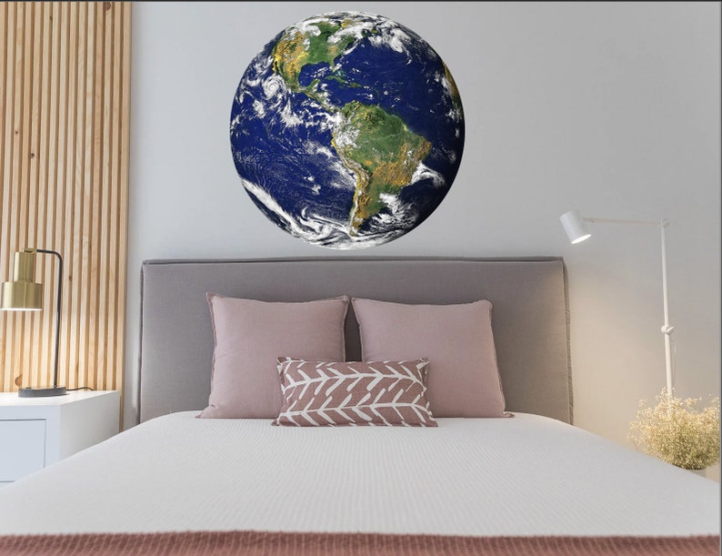 Ex Large Wall Sticker Decal Round World Map Globe Self Adhesive Wall ...