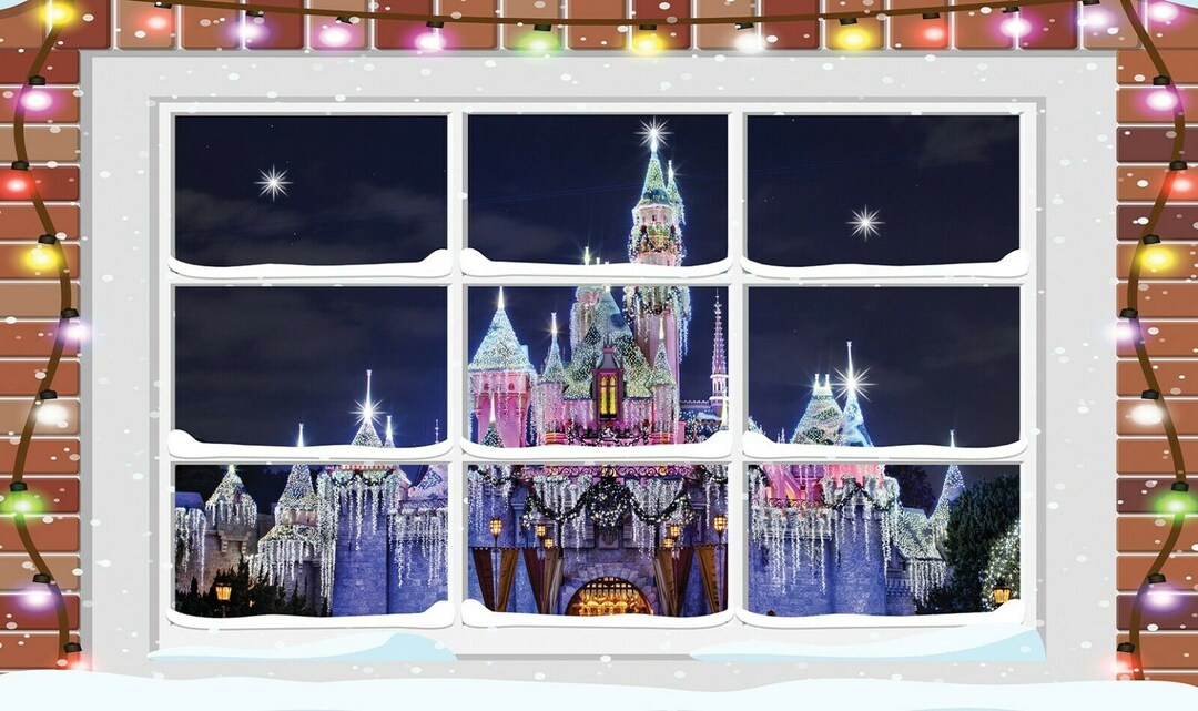 Christmas Magical Scene Window Magic Kingdom Disney Castle - Etsy