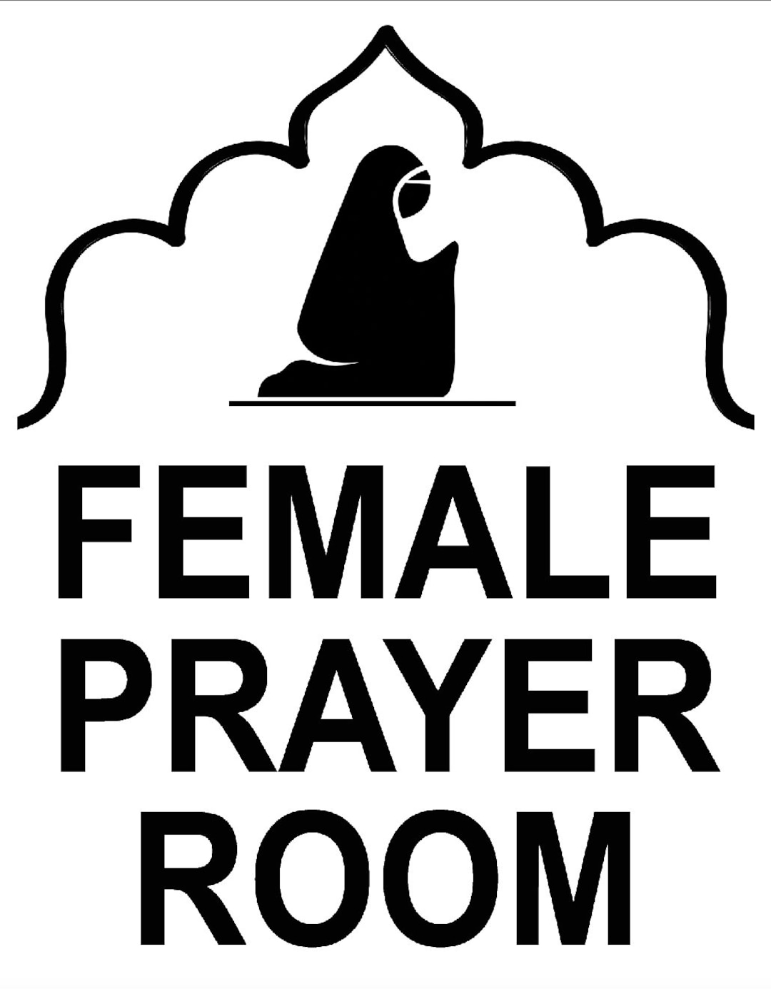 Female Ladies Women's Muslim Prayer Room Islamic Notice Sign Signage ...