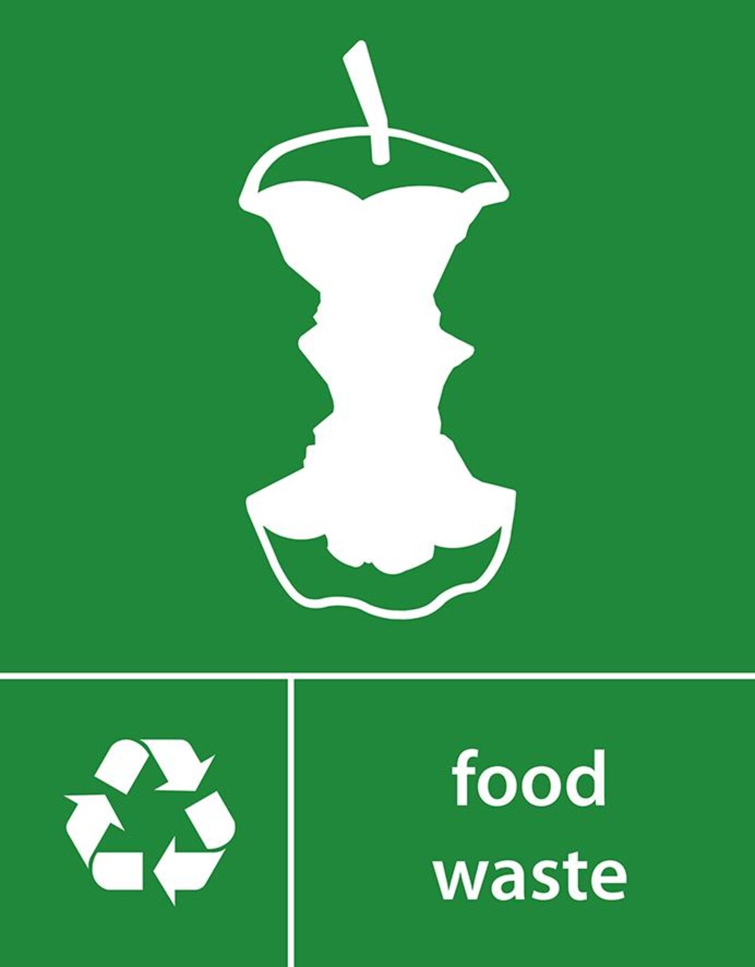 Green Recycling Business Office Home Food Kitchen Waste Notice Sign ...