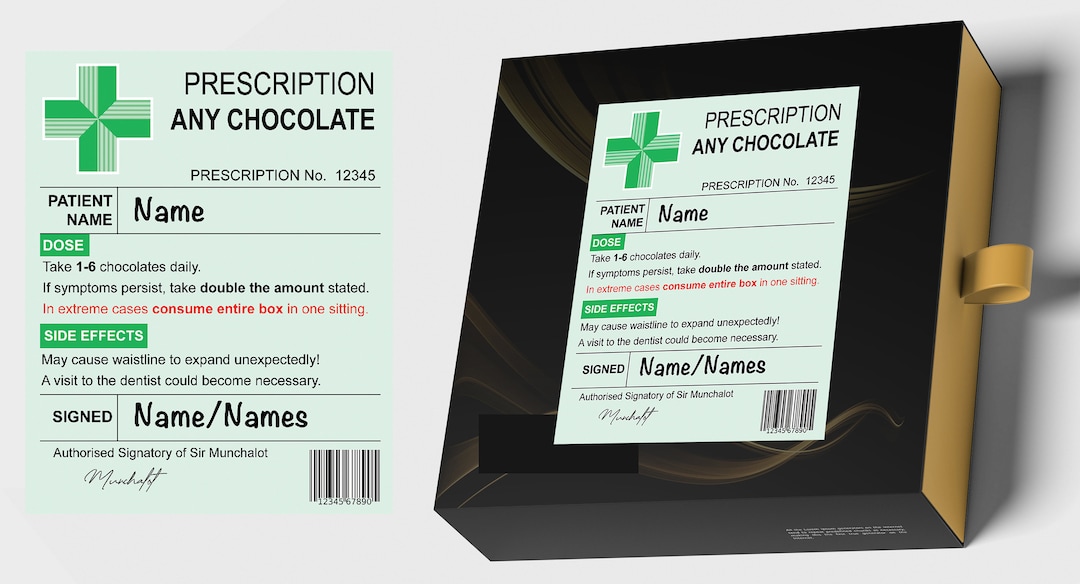 Bespoke Names Text Personalised Prescription Chocolates Sweets Candy ...
