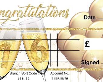 Large Giant BLANK Cheque Congratulations Gift of Money Present | Etsy UK