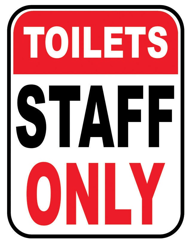Staff Only Signs Restroom
