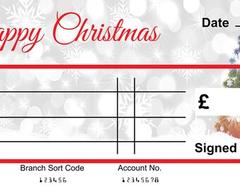 EXTRA Large Giant BLANK Cheque Happy Christmas Gift of Money | Etsy