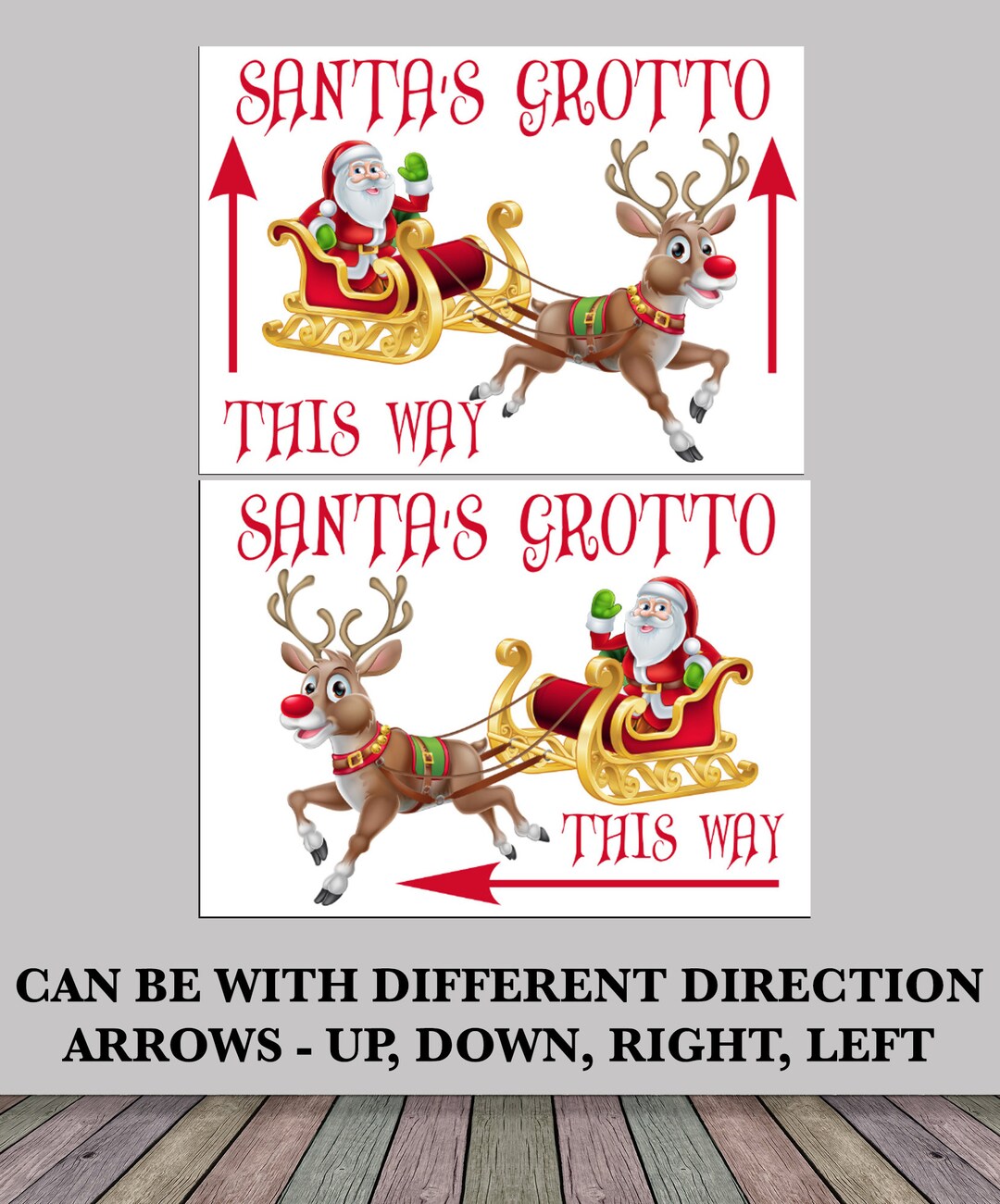 LARGE & SMALL ADHESIVE Sticker Decal Santas Santa Father Christmas ...