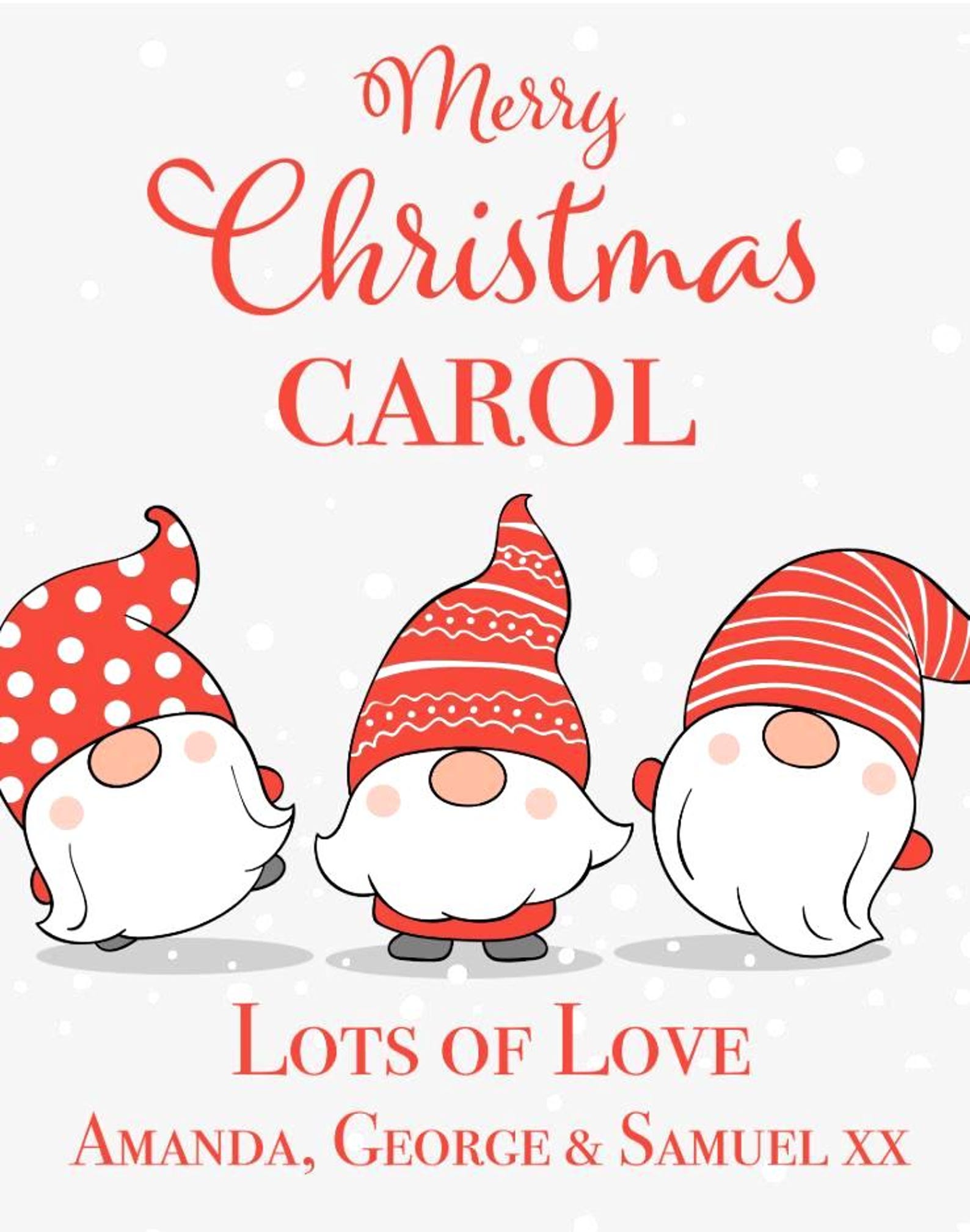 Bespoke Name Text Personalised Customised Christmas Cute Imp Gonk Wine ...