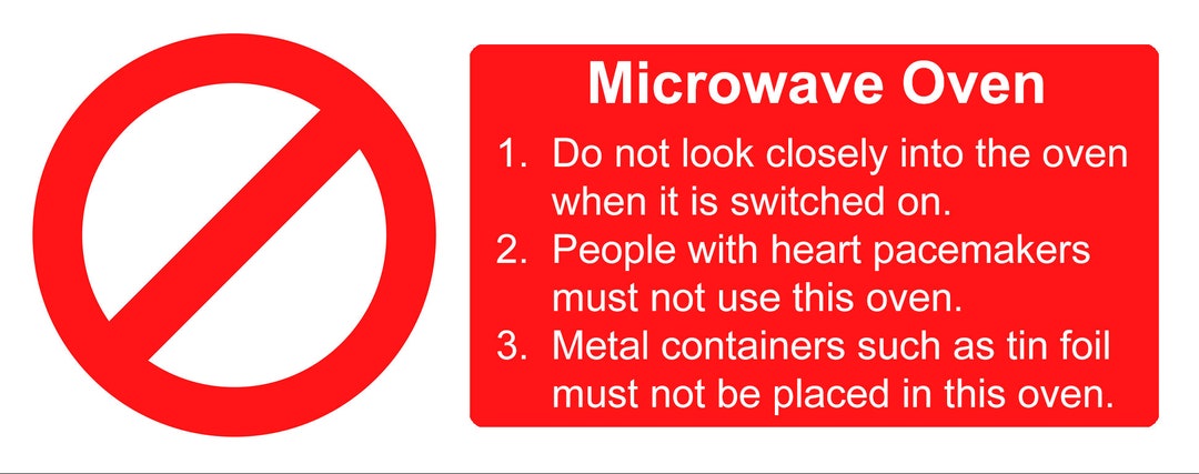 Microwave Oven Instructions Health & Safety How to Use Sign Notice ...