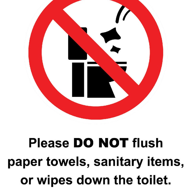 Do Not Flush Wipes Sign - Etsy