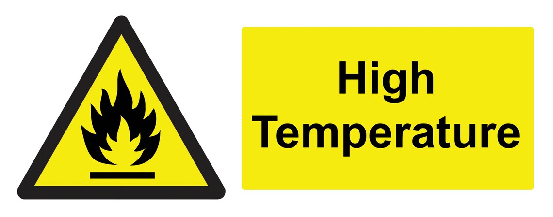 High Temperature Health Safety Caution Warning Notice Sign Danger ...