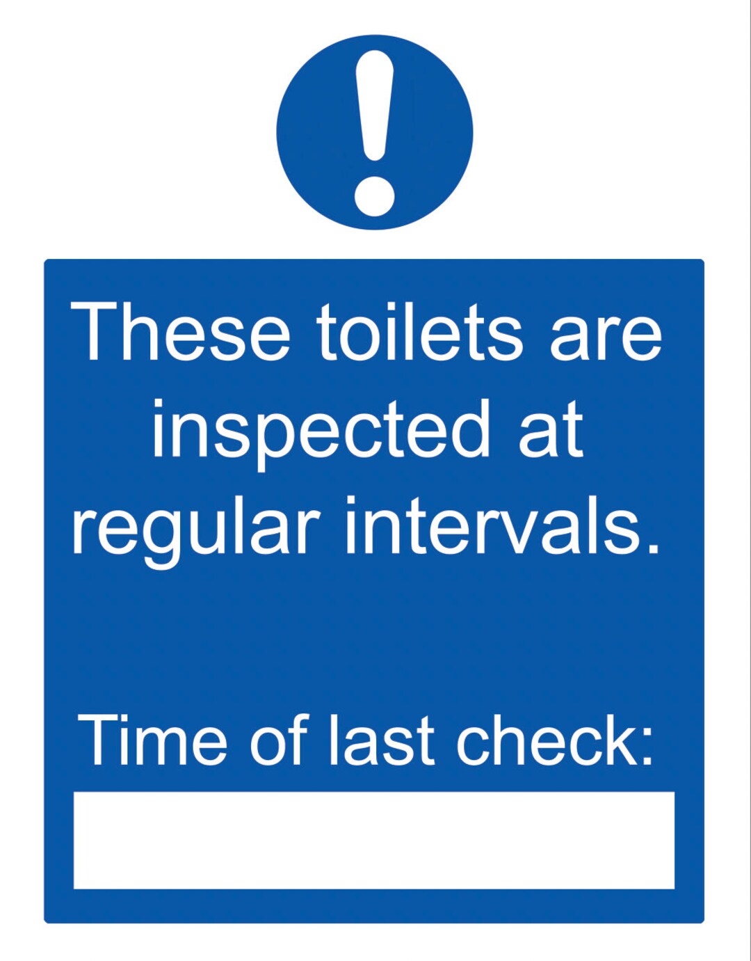 WC Rest Room Toilet Toilets Inspection Time Sheet Chart Date Wall ...